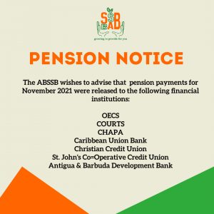 NOVEMBER 2021 PENSION RELEASE | Antigua and Barbuda Social Security Board